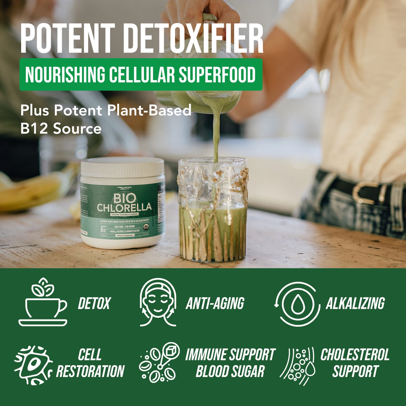 Triquetra Health® Organic Chlorella Powder Broken Cell Wall (8oz ...
