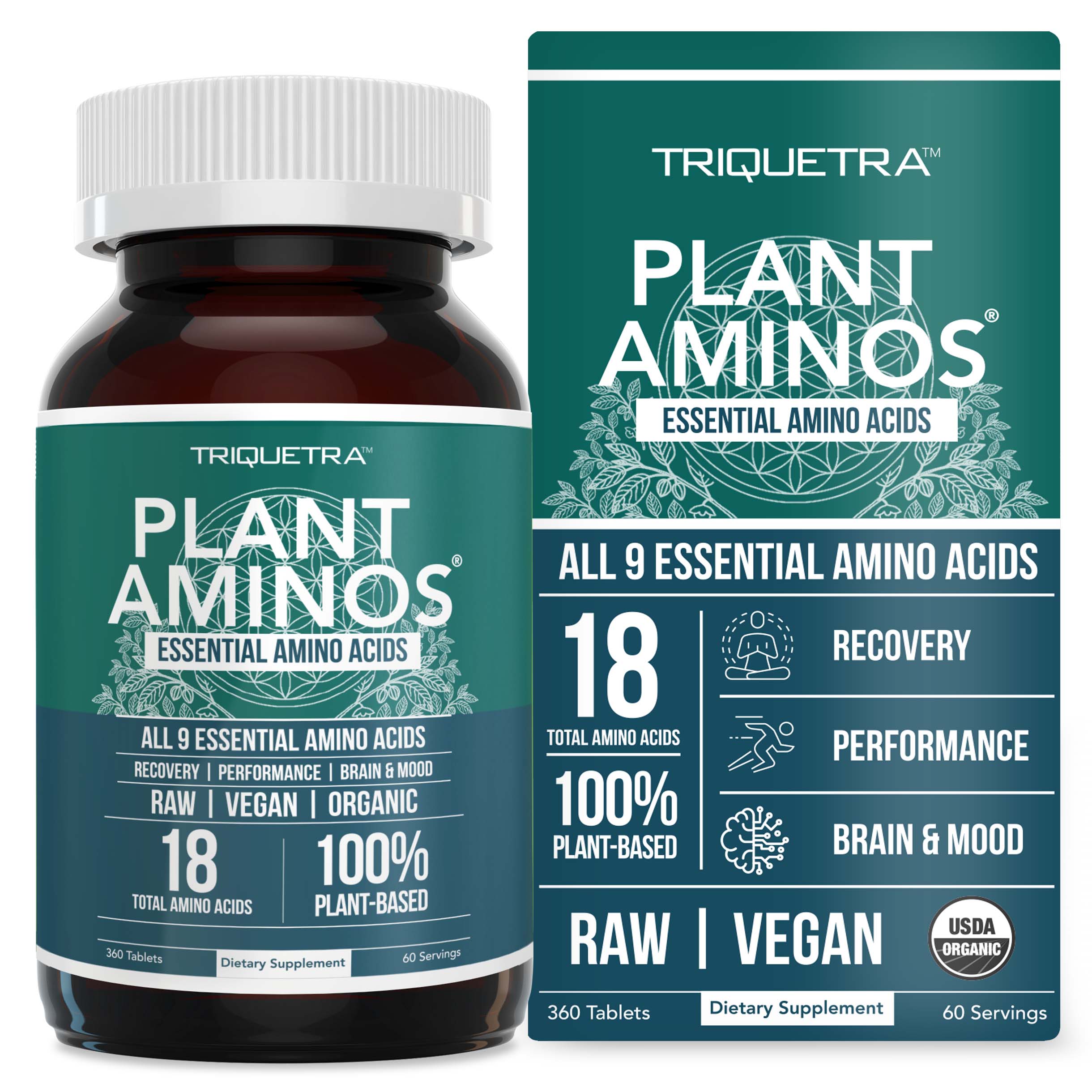 Triquetra Health Organic Plant Aminos® Essential Amino Acids (360 ct ...